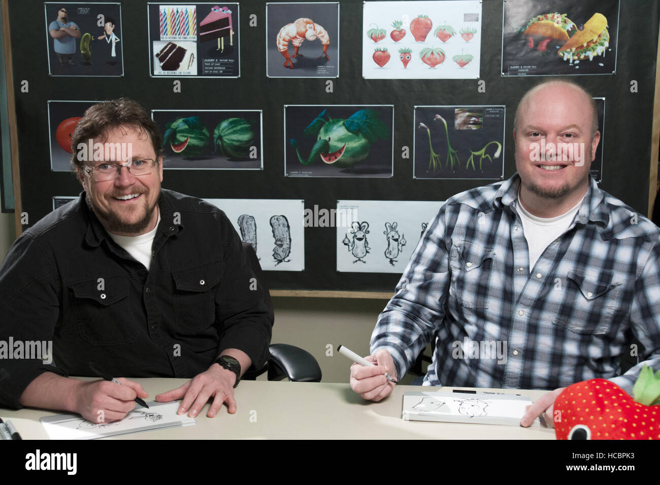 CLOUDY WITH A CHANCE OF MEATBALLS 2, l-r: directors Kris Pearn, Cody Cameron, 2013, ©Columbia ...