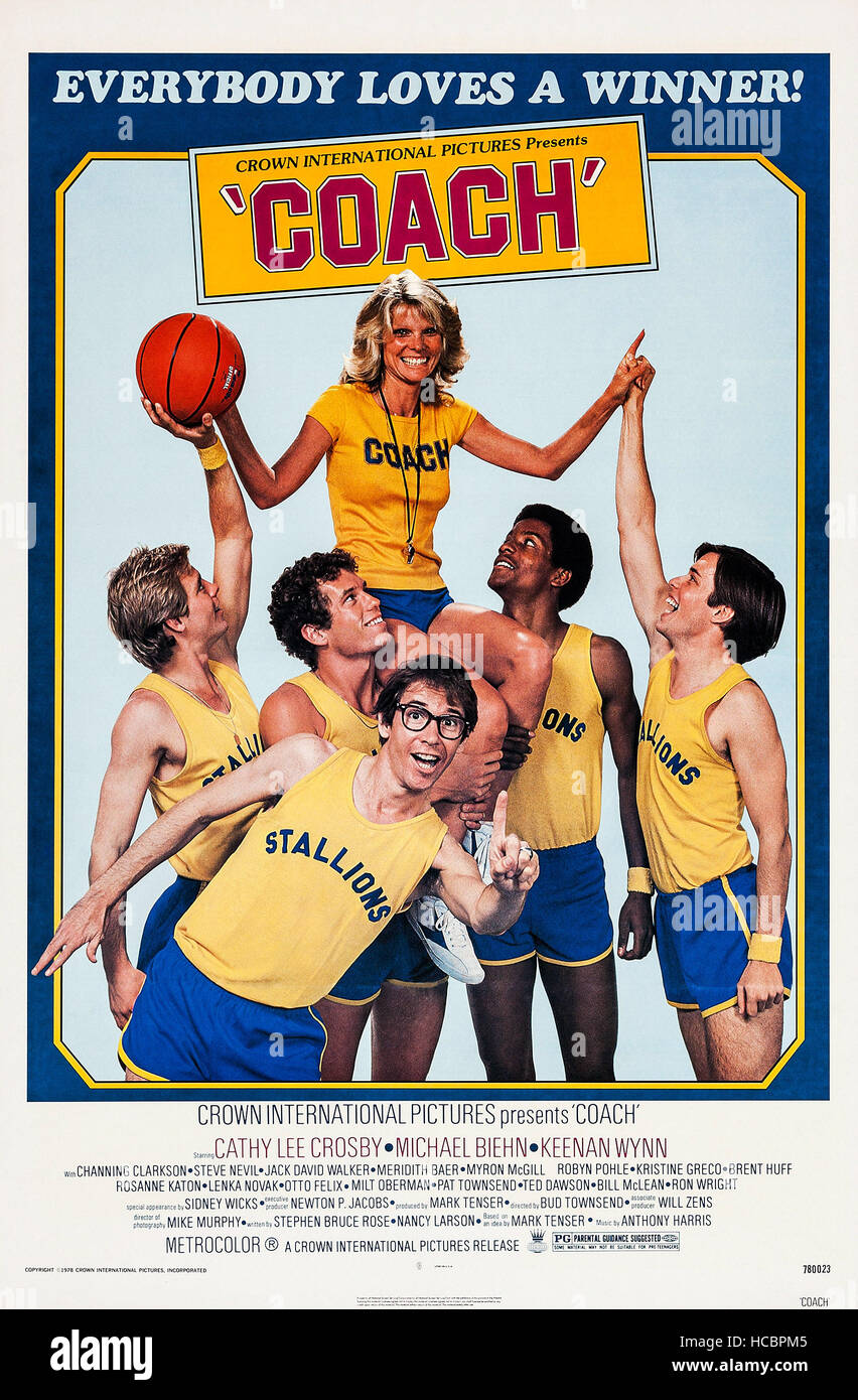 COACH, US poster art, back left: Michael Biehn; center: Cathy Lee Crosby, 1978. ©Crown ...
