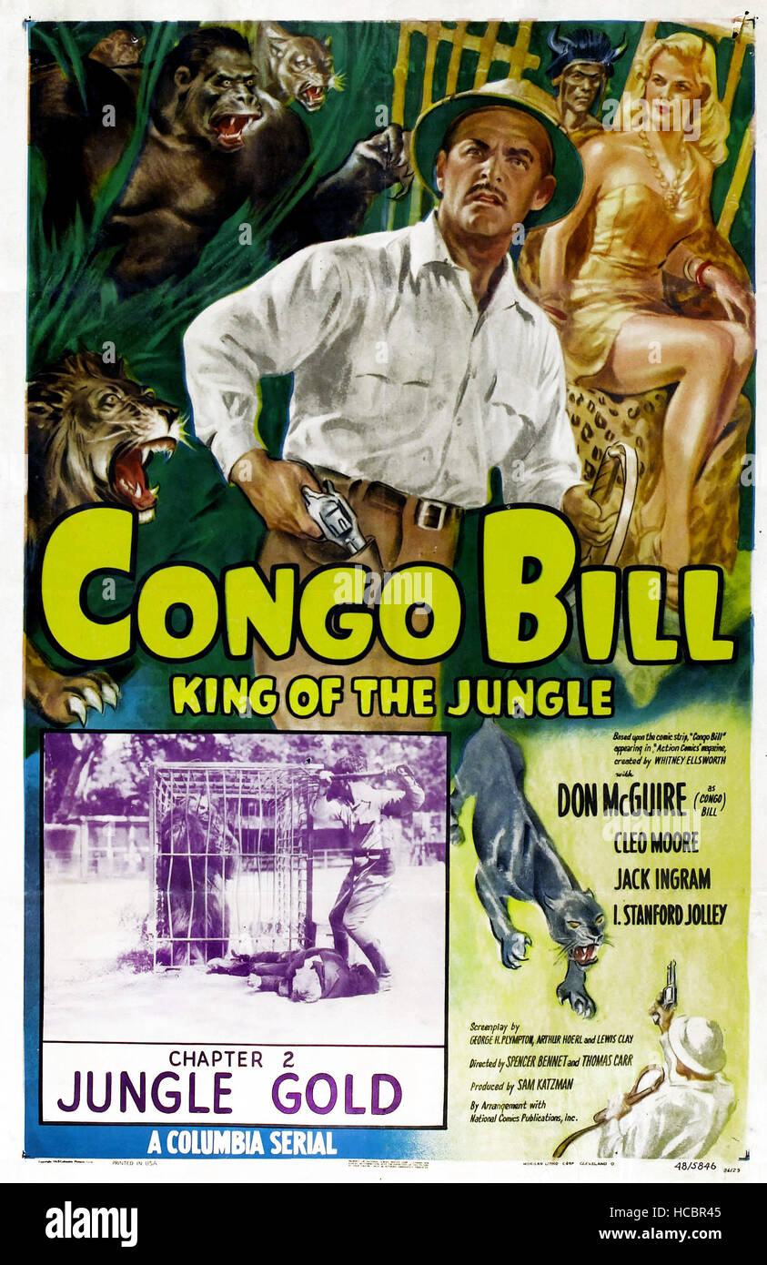 CONGO BILL, (aka CONGO BILL: KING OF THE JUNGLE), U.S. poster art, Don ...