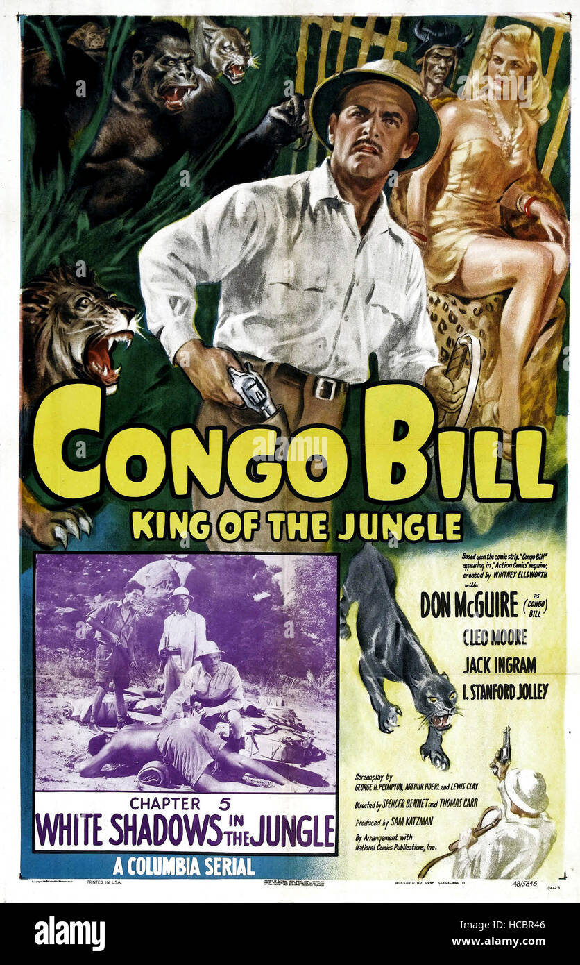 CONGO BILL, (aka CONGO BILL: KING OF THE JUNGLE), U.S. poster art, Don ...