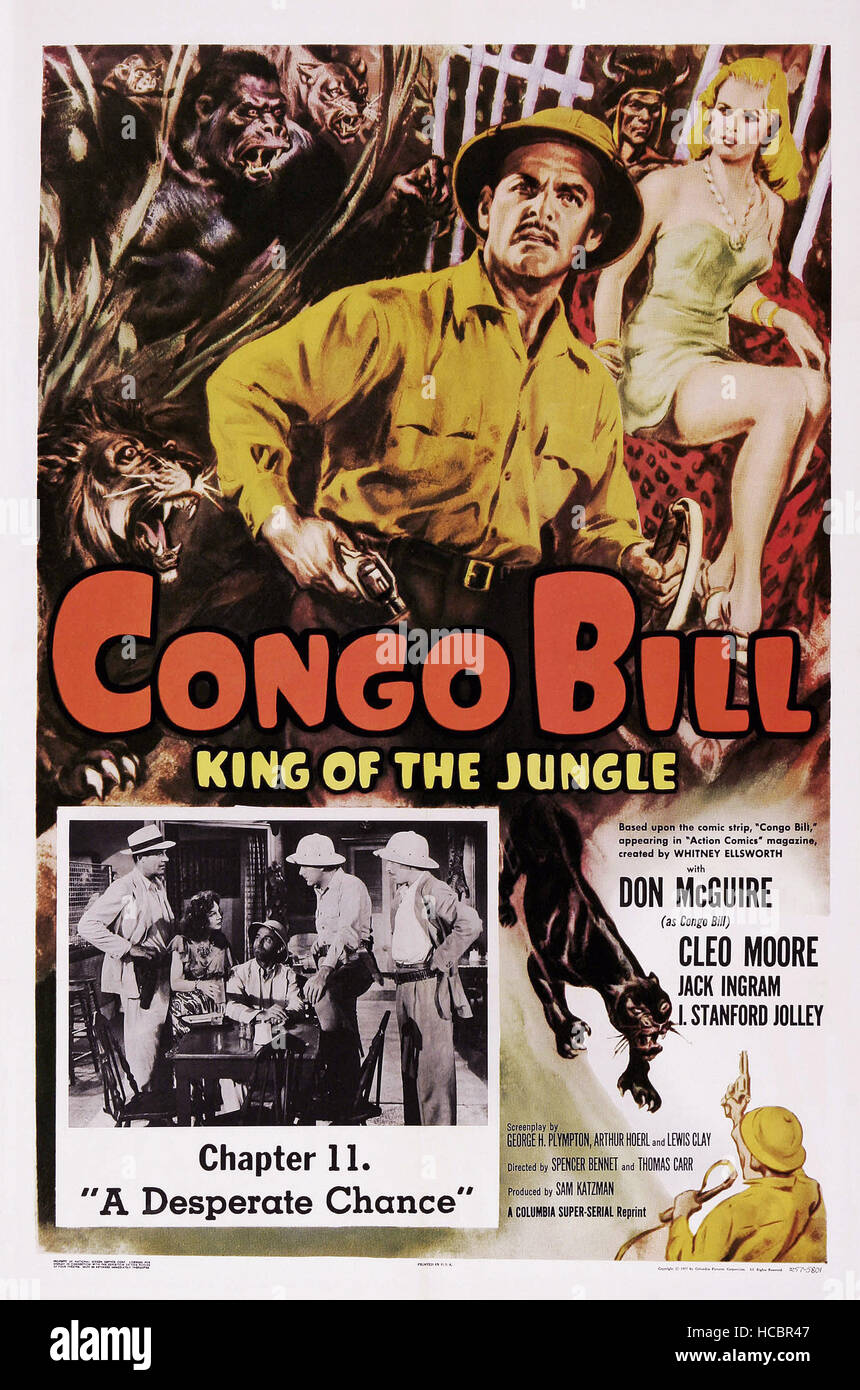 CONGO BILL, (aka CONGO BILL: KING OF THE JUNGLE), U.S. poster art, Don ...