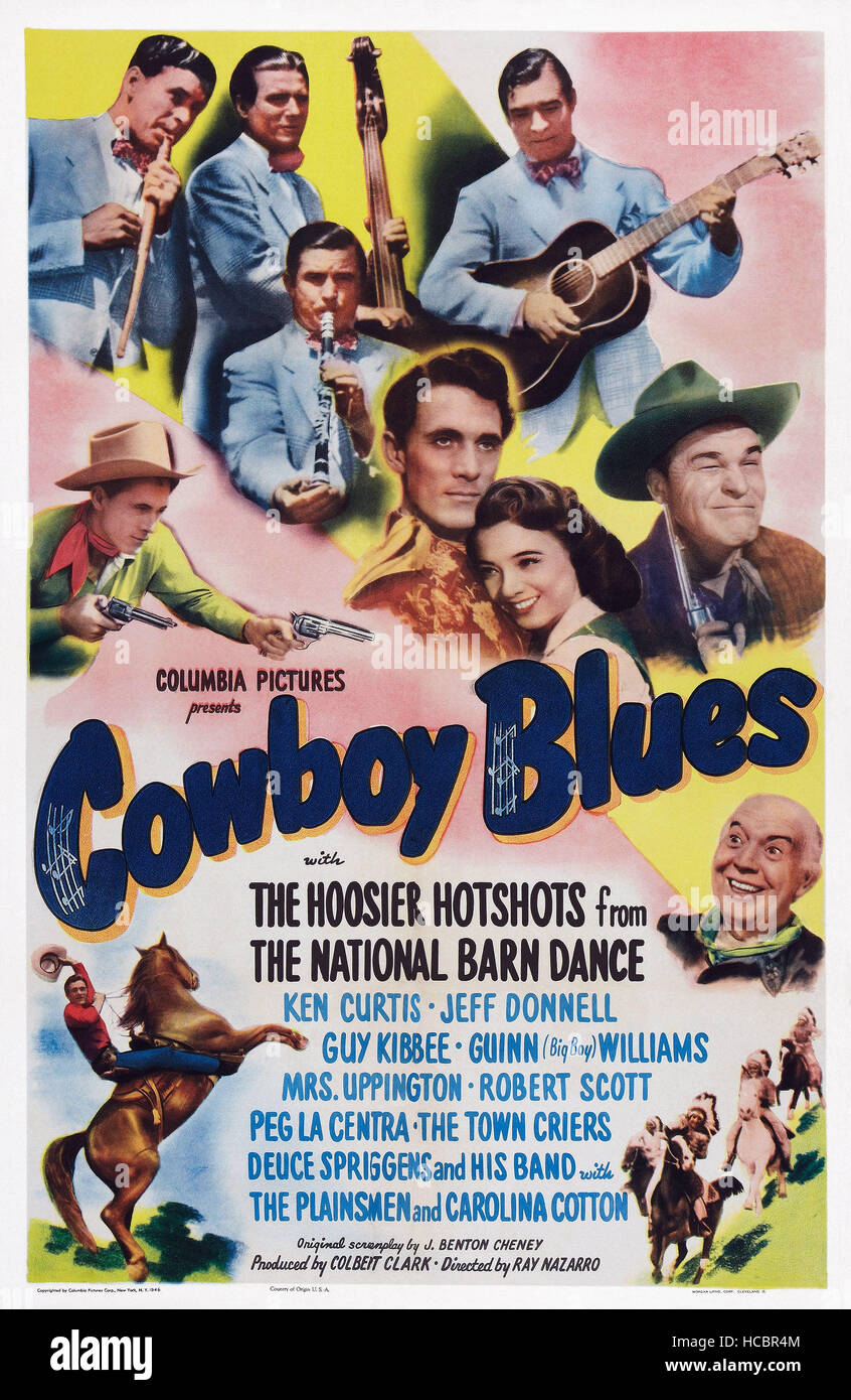 COWBOY BLUES, US poster art, top: Hoosier Hotshots; from center: Ken ...