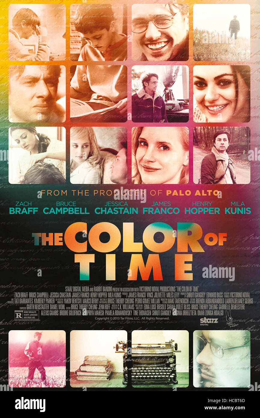 THE COLOR OF TIME, US poster, James Franco (top, eyeglasses), Mila ...