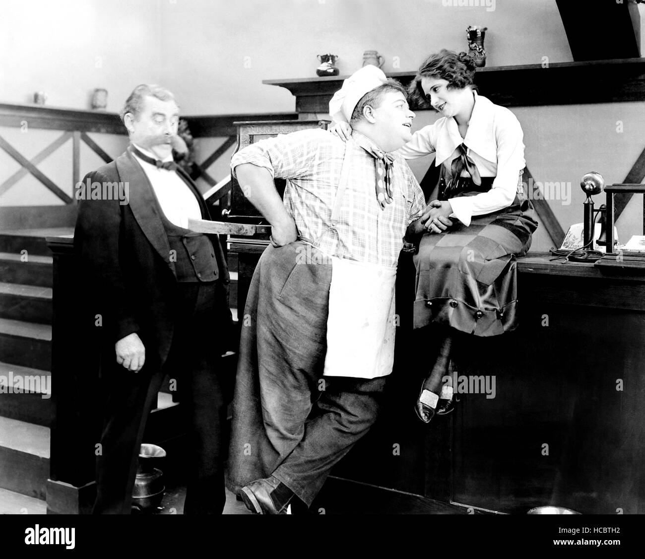 THE COOK, Roscoe 'Fatty' Arbuckle (center), Alice Lake (right), 1918 ...