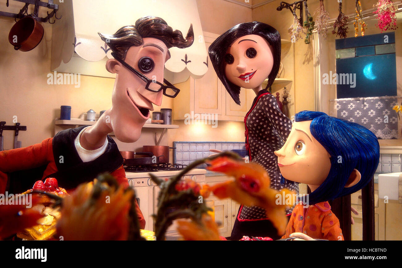CORALINE, from left: Other Father (voice: John Hodgman), Other Mother ...