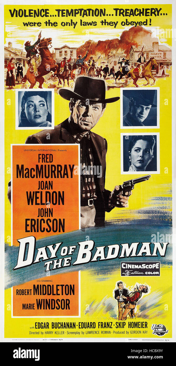 DAY OF THE BADMAN, clockwise from left: Marie Windsor, Fred MacMurray ...