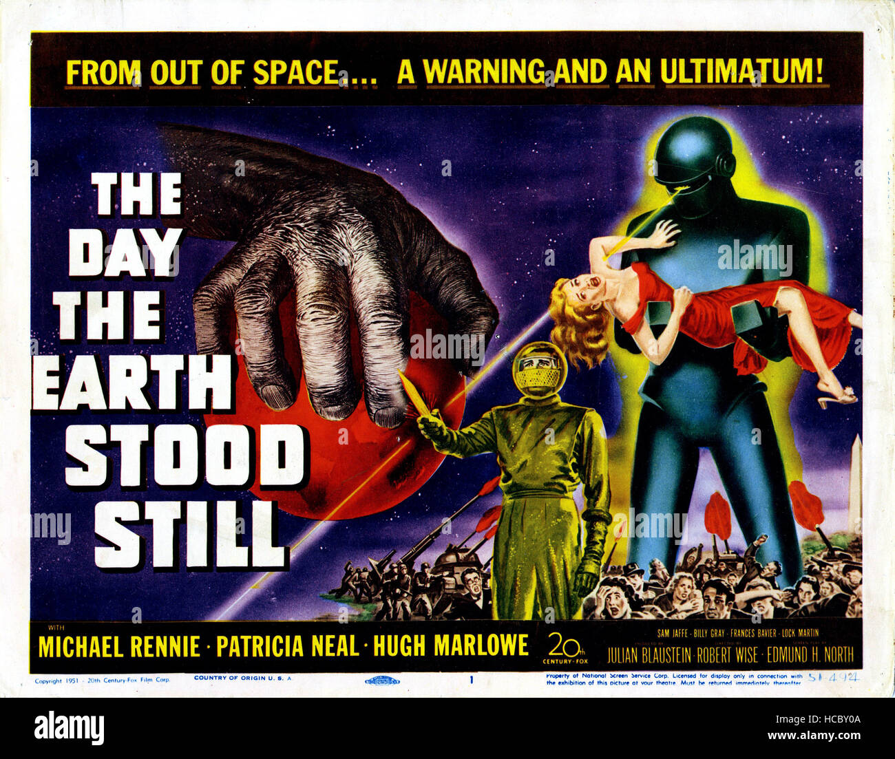 THE DAY THE EARTH STOOD STILL, Michael Rennie, Patricia Neal,1951 Stock ...