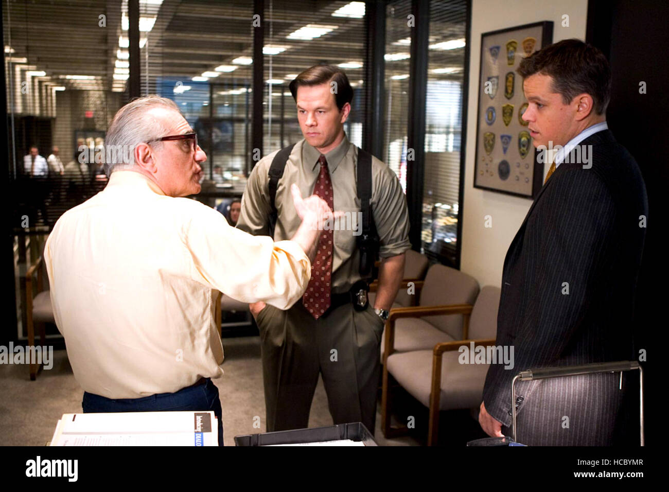THE DEPARTED, director Martin Scorsese, Mark Wahlberg, Matt Damon, on ...