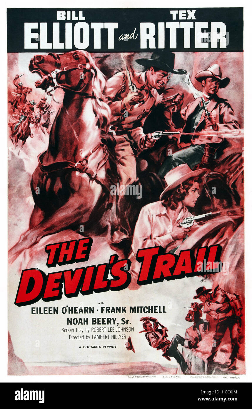 DEVIL'S TRAIL, US poster art, top from left: Bill Elliott, Tex Ritter ...