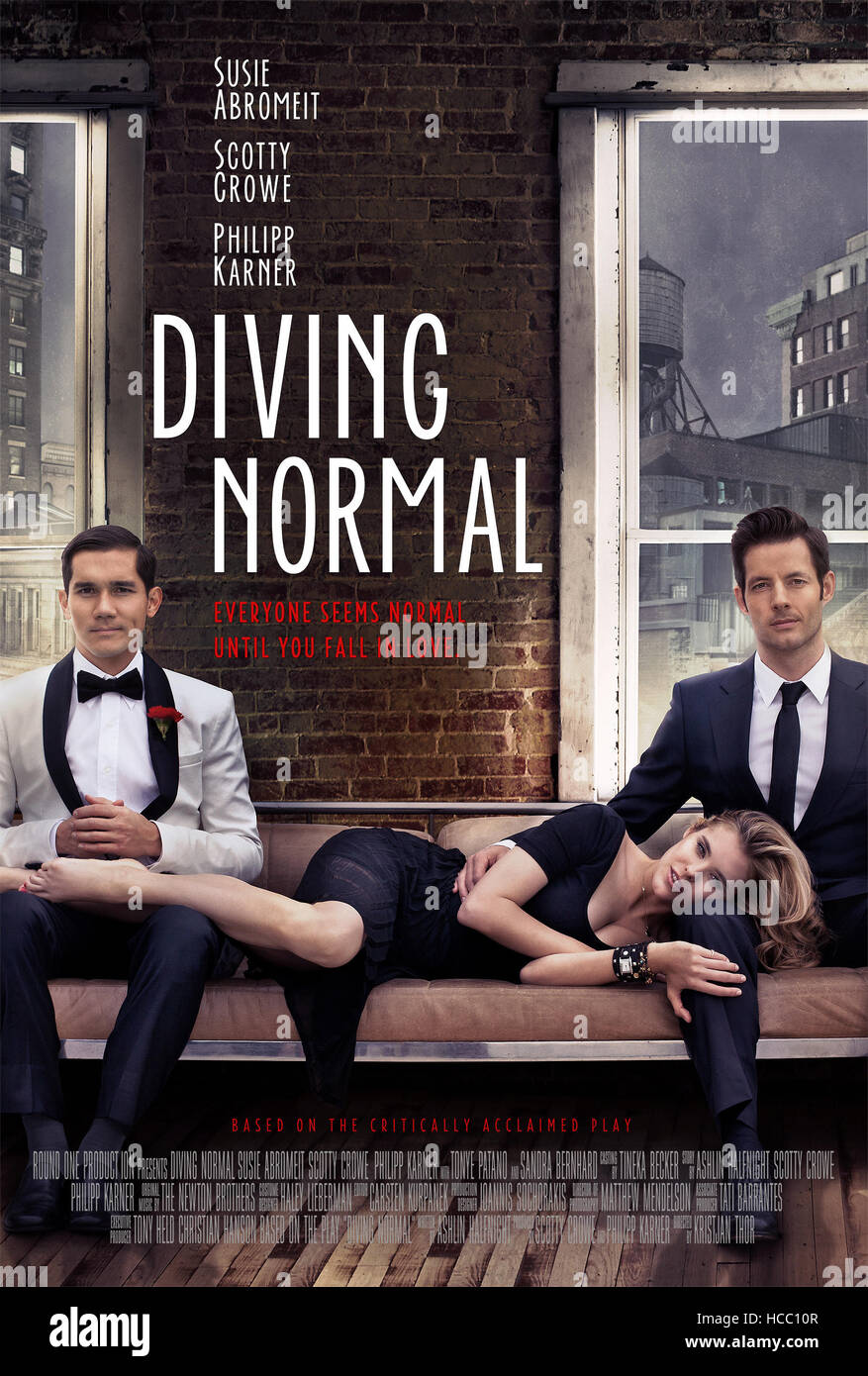 DIVING NORMAL, poster art, from left: Scotty Crowe, Susie Abromeit ...