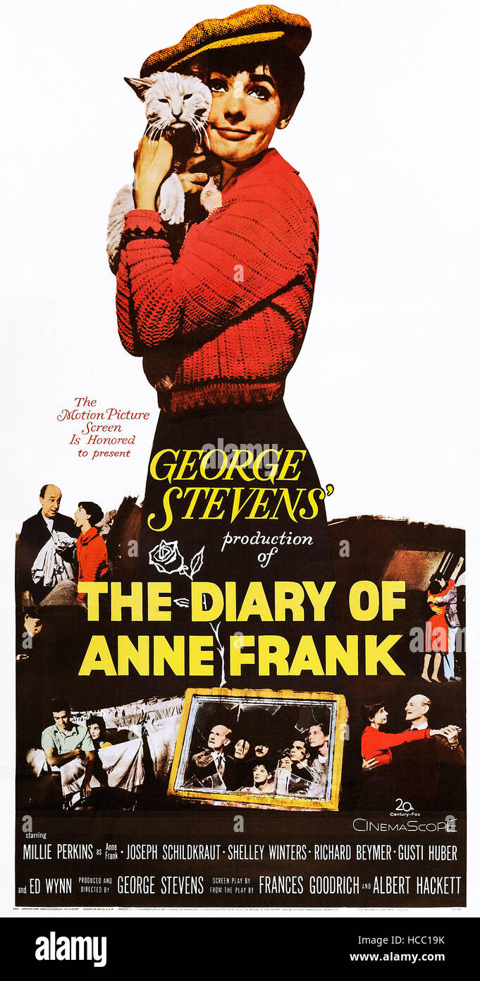 THE DIARY OF ANNE FRANK, US poster, Millie Perkins (top), 1959, TM ...