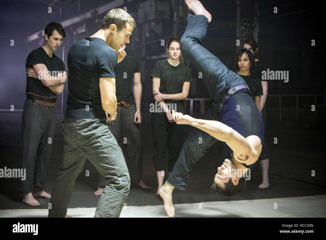 DIVERGENT, front, from left: Theo James, Matt Mullins, back, from left ...