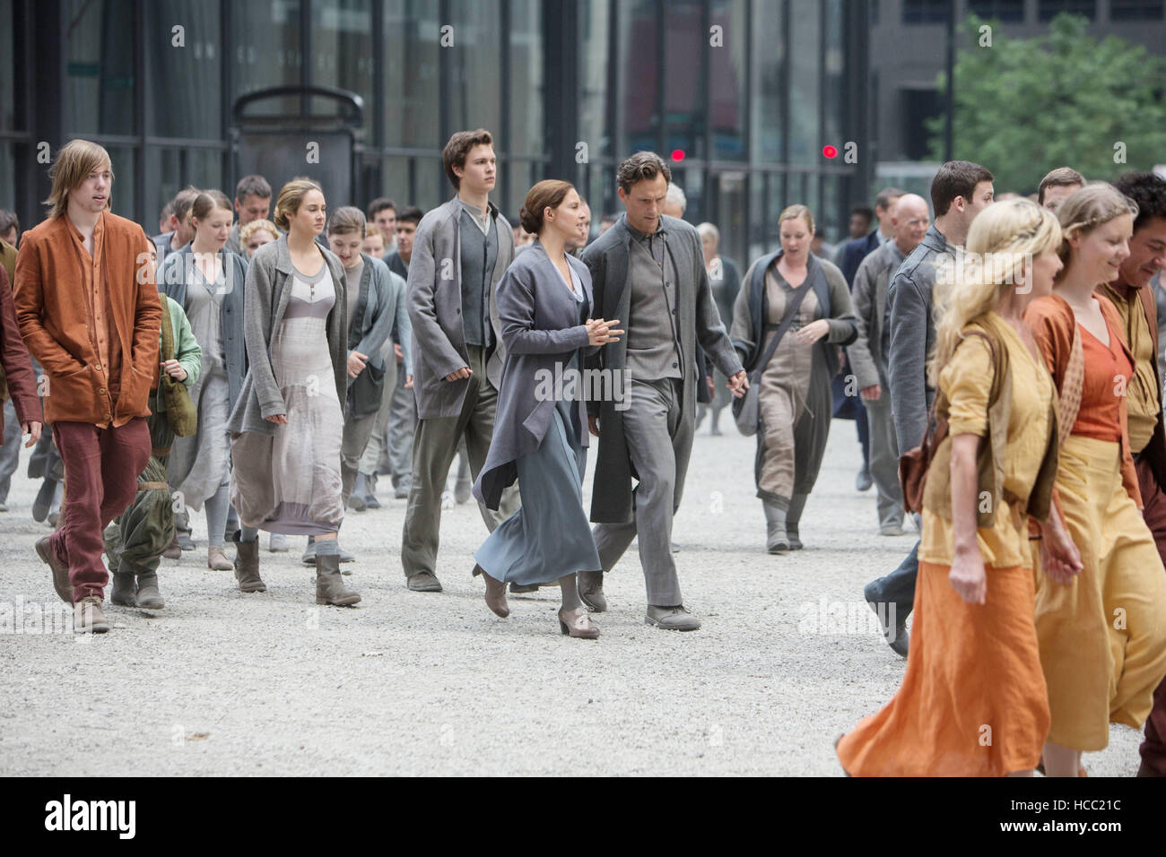 DIVERGENT, Shailene Woodley (third from left), Ansel Elgort (tallest ...