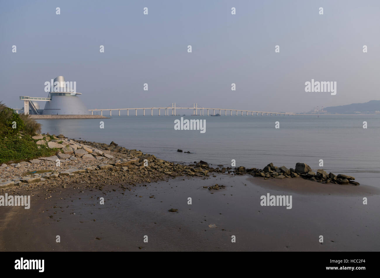 Science museum and Amizade Bridge at Macau Stock Photo - Alamy