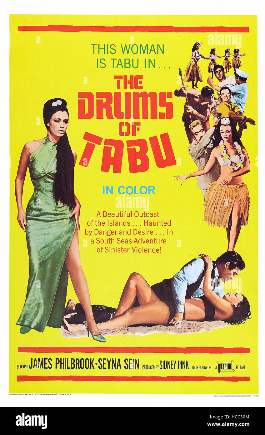 THE DRUMS OF TABU, US poster art, left: Seyna Seyn, (aka Seyna Sein), 1966 Stock Photo - Alamy