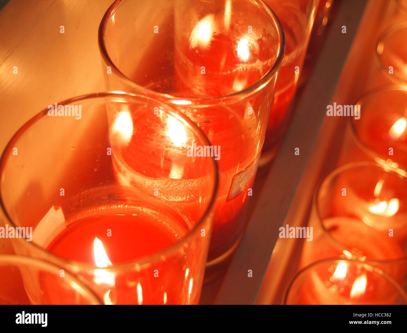 Burning candle in a glass hi-res stock photography and images - Alamy