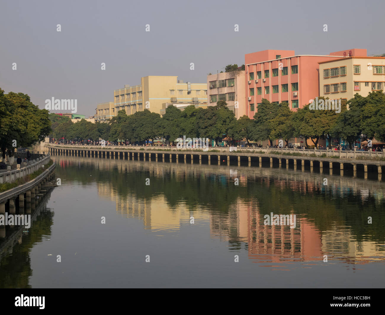 River, building, trees and reflection at Zhuhai, China Stock Photo - Alamy