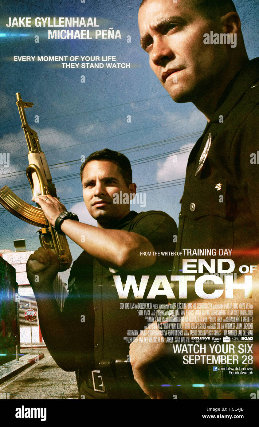 END OF WATCH, US poster art, from left: Michael Pena, Jake Gyllenhaal ...