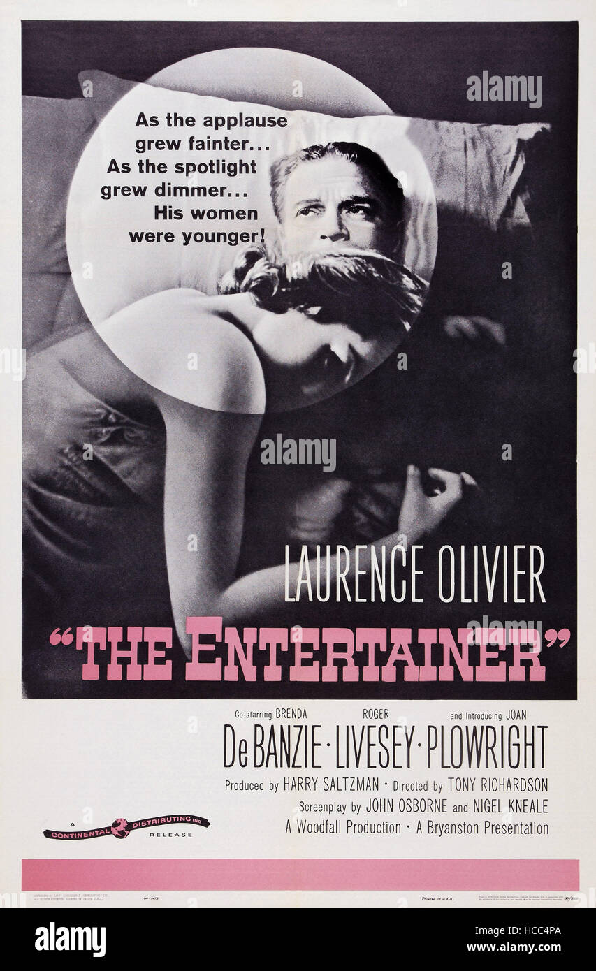 THE ENTERTAINER, poster art, l-r: Shirley Anne Field, Laurence Olivier ...