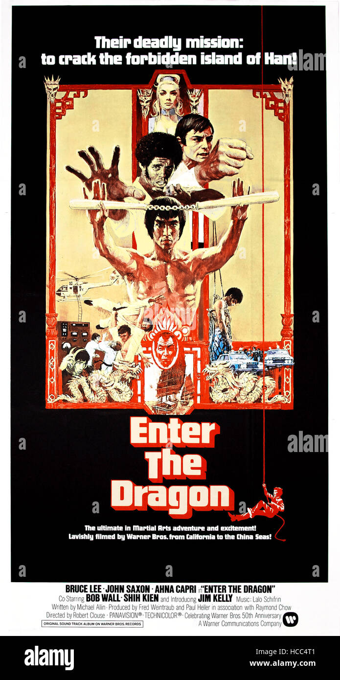 ENTER THE DRAGON, top to bottom: Ahna Capri, John Saxon, Jim Kelly ...