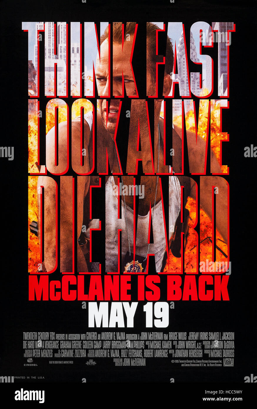 DIE HARD WITH A VENGEANCE, Bruce Willis on advance poster, 1995, TM and ...