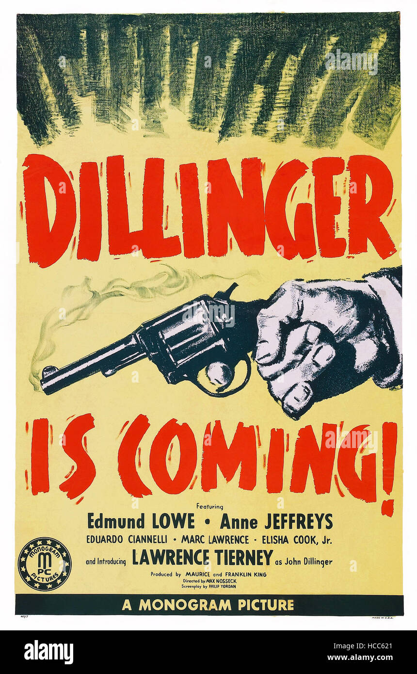 DILLINGER, US poster, 1945 Stock Photo - Alamy