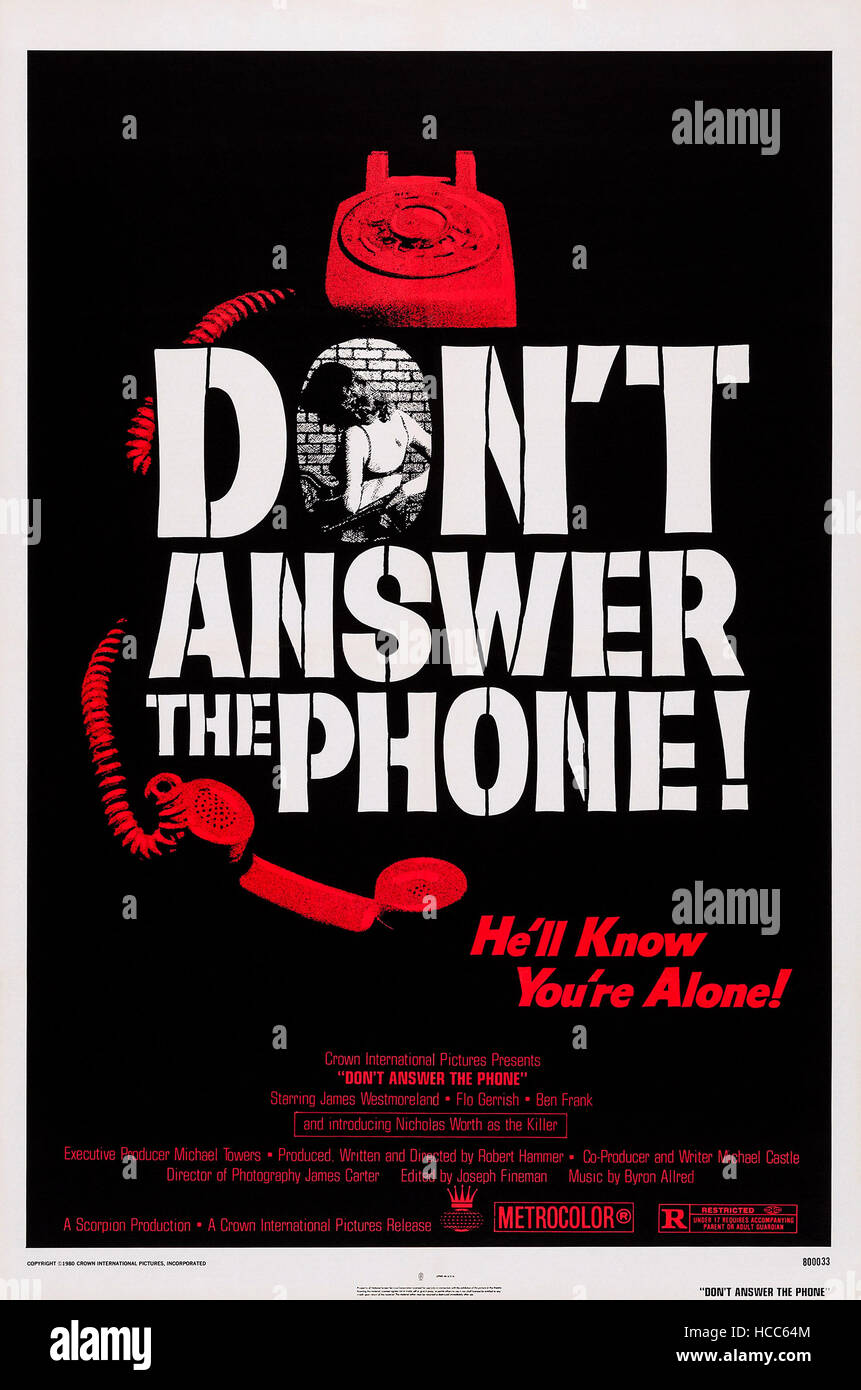 DON'T ANSWER THE PHONE!, US poster art, 1980. ©Crown International ...