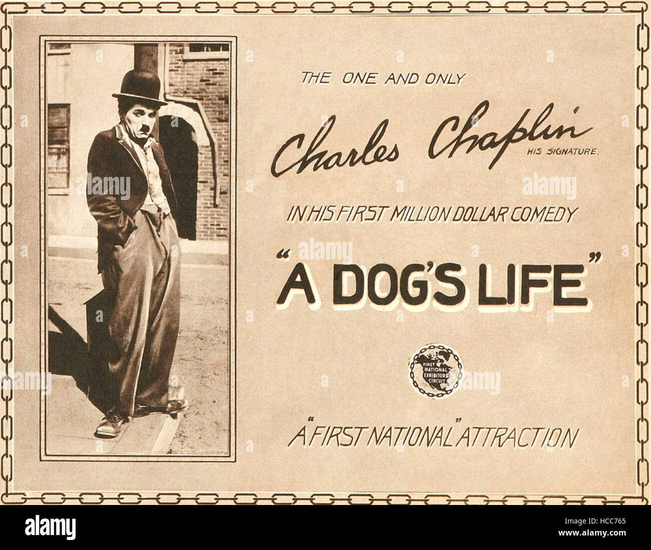 A DOG'S LIFE, Charlie Chaplin on title lobbycard, 1918 Stock Photo - Alamy