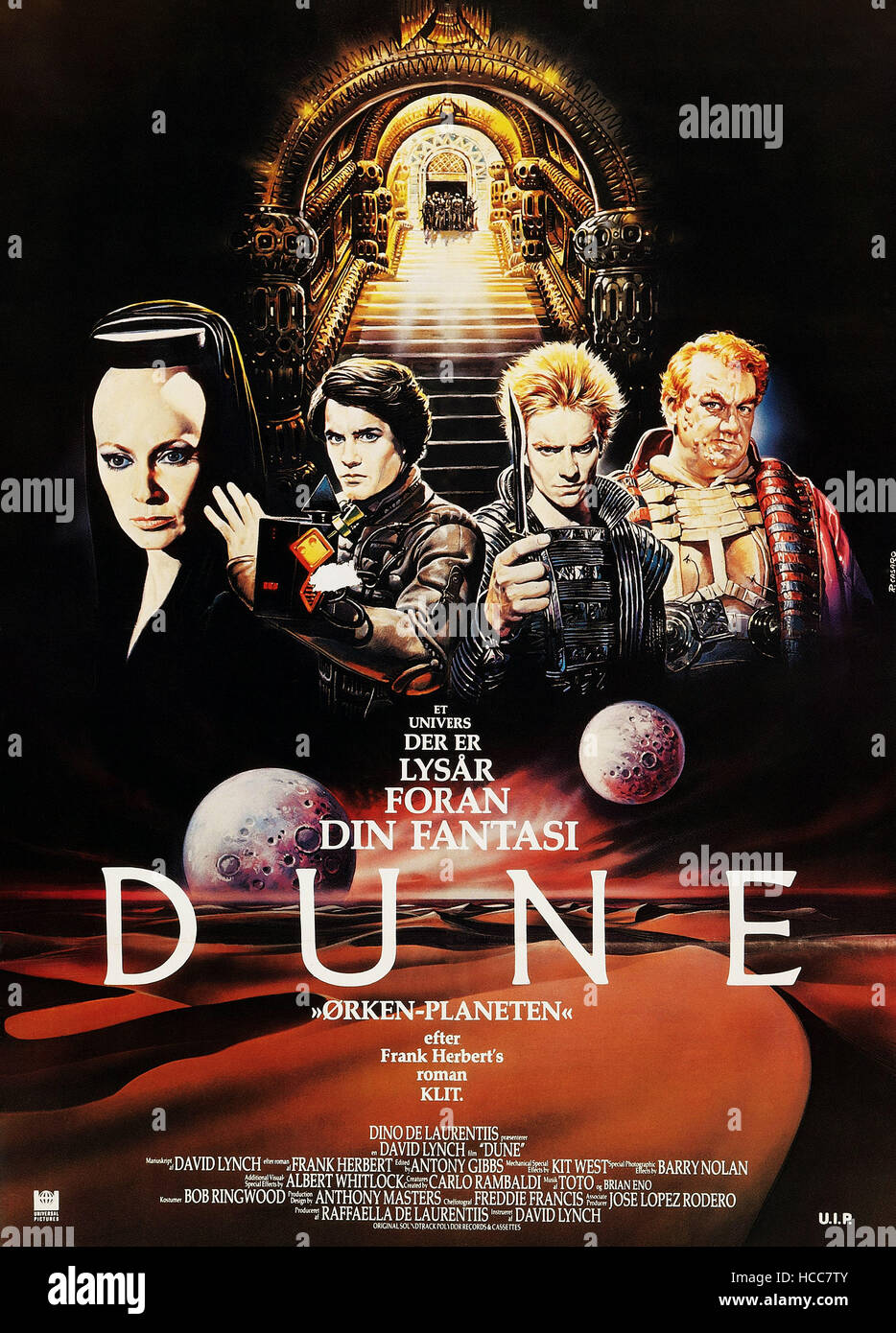 DUNE, Danish poster, from left: Sian Phillips, Kyle MacLachlan, Sting ...