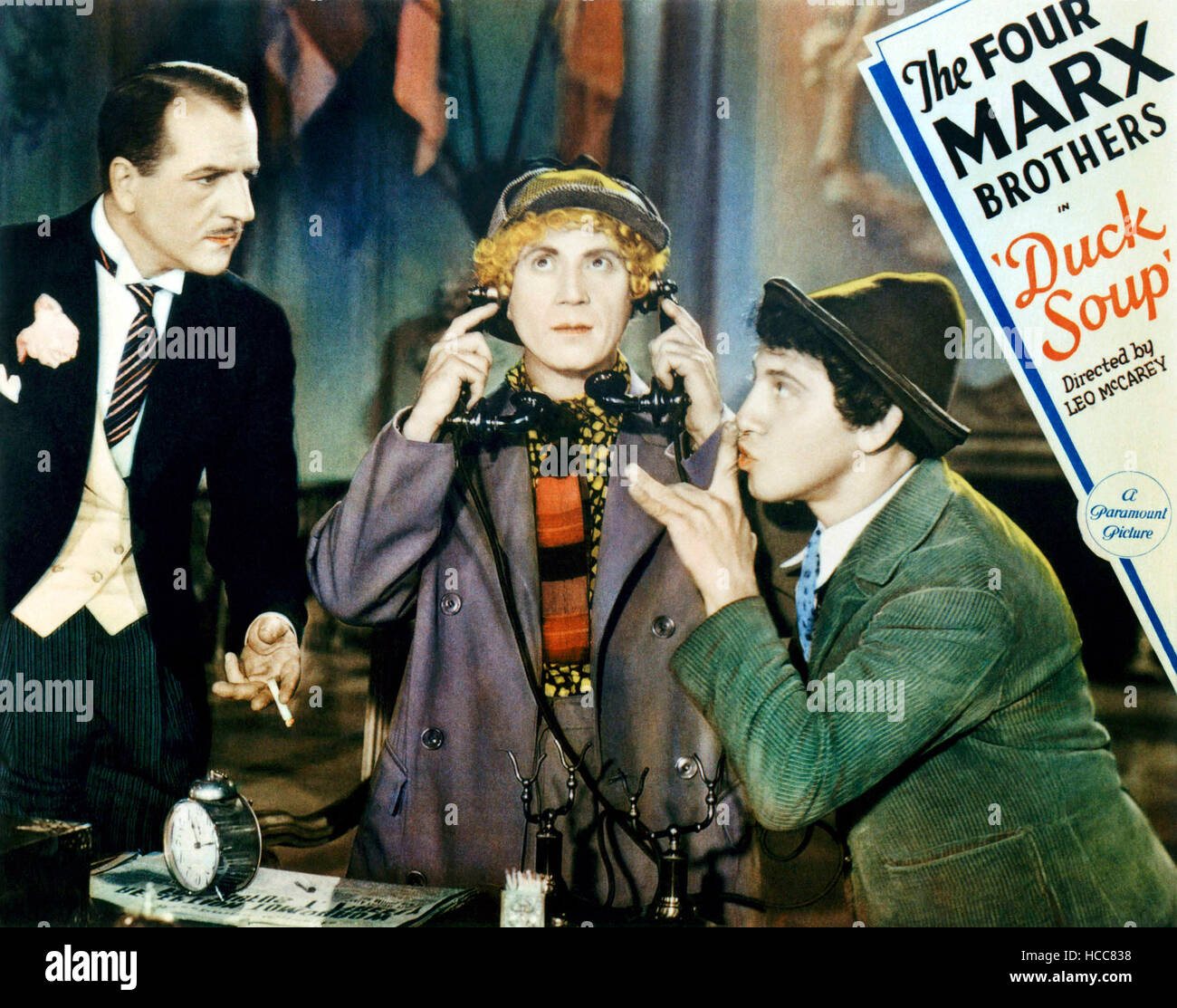 DUCK SOUP, from left: Louis Calhern, Harpo Marx, Chico Marx, 1933 Stock ...