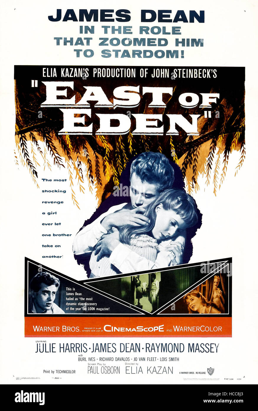 EAST OF EDEN, U.S. poster art, from left: James Dean, Julie Harris ...
