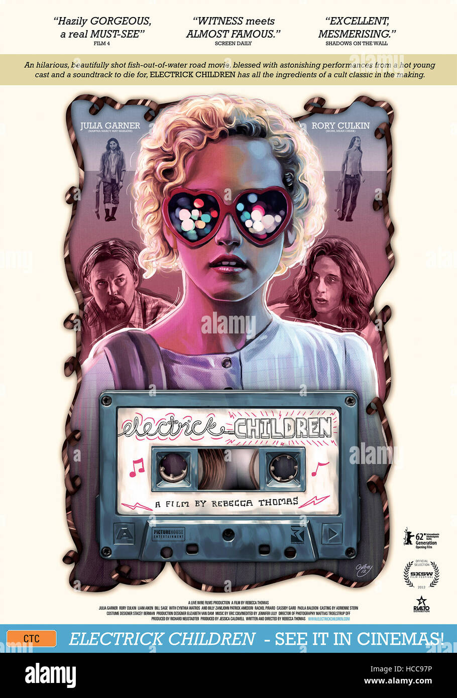 ELECTRICK CHILDREN, British poster art, Bill Sage (left), Julia Garner ...