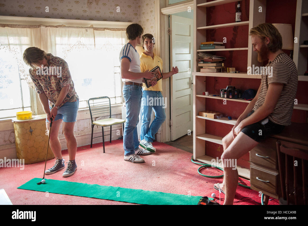EVERYBODY WANTS SOME!!, from left: Glen Powell, Blake Jenner, Temple Baker, Wyatt Russell, 2016 ...