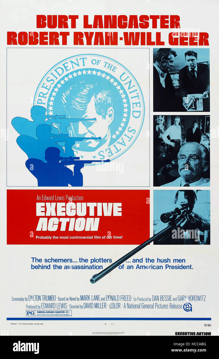EXECUTIVE ACTION, US poster, top from left: Robert Ryan, Burt Lancaster ...