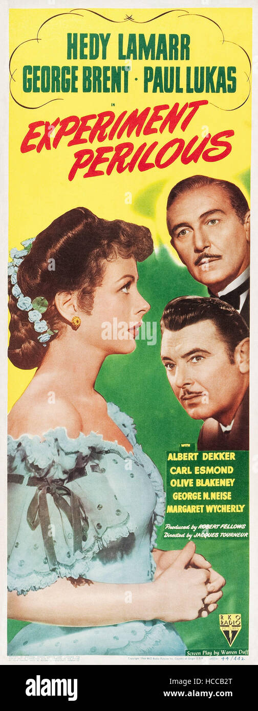 EXPERIMENT PERILOUS, US poster art, from left: Hedy Lamarr, George ...