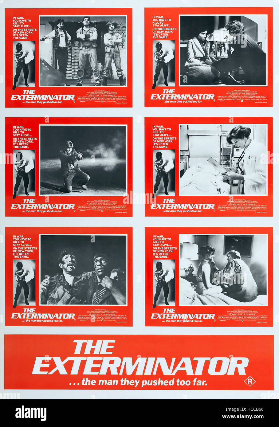 THE EXTERMINATOR, US poster art, top left insert, from left: Ned ...