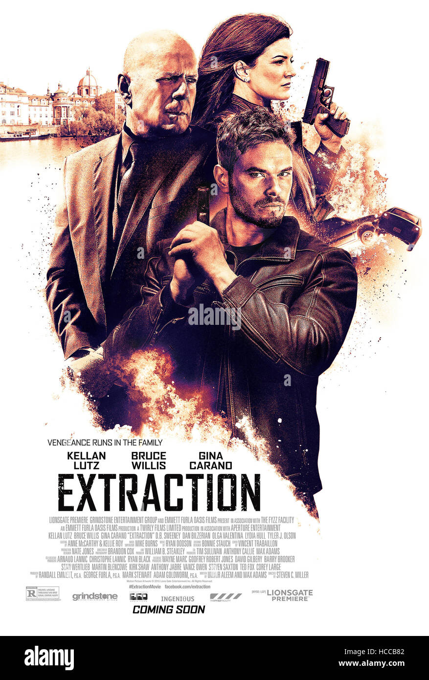 EXTRACTION, US poster art, from left: Bruce Willis, Gina Carano, Kellan ...
