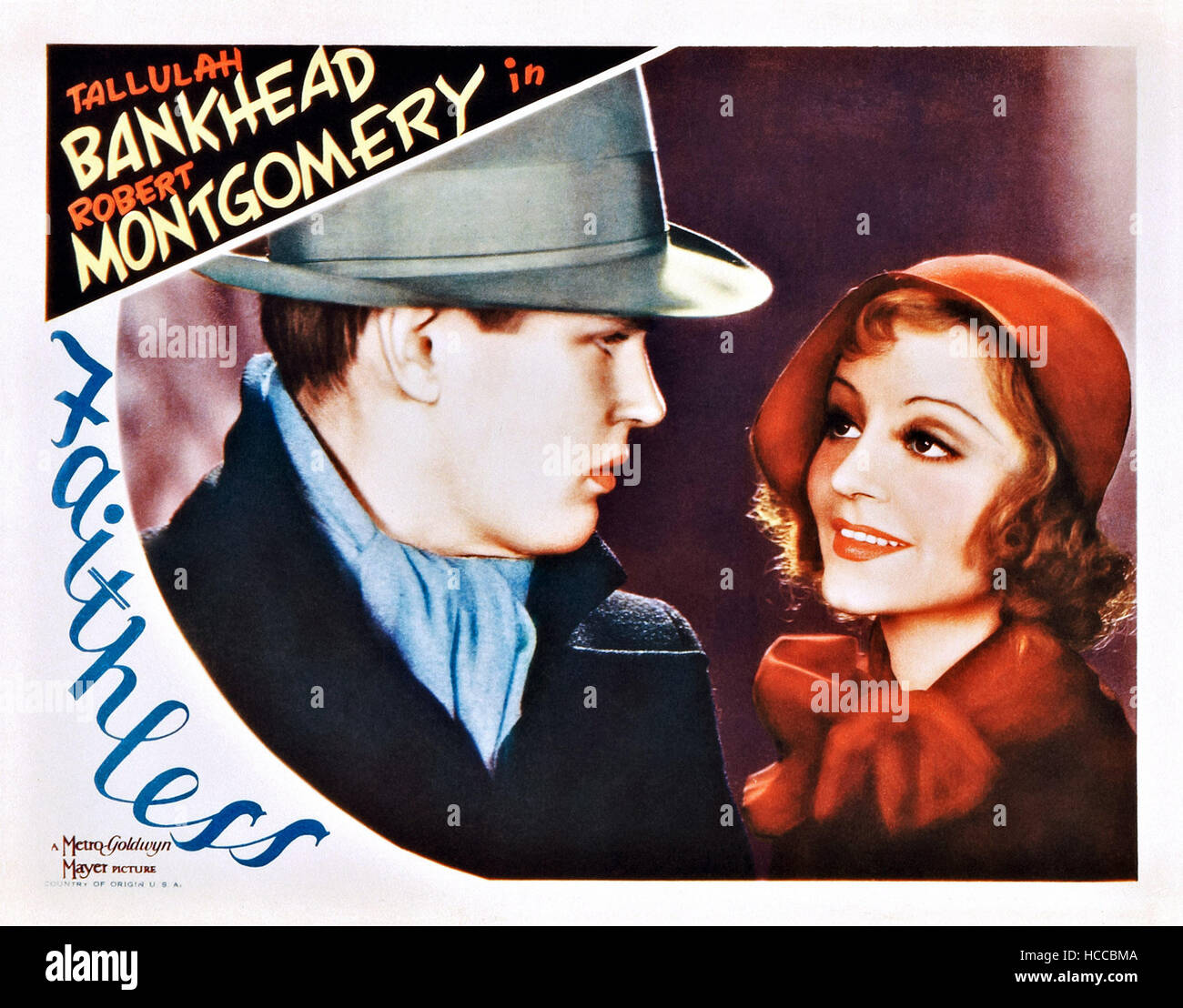 FAITHLESS, l-r: Robert Montgomery, Tallulah Bankhead on lobbycard, 1932 ...