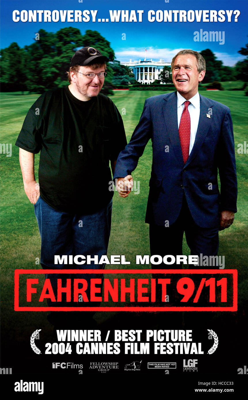 FAHRENHEIT 9/11, Michael Moore, President George W. Bush, 2004, (c ...