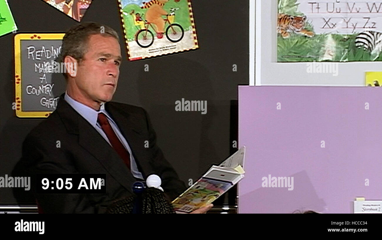 FAHRENHEIT 9/11, President George W. Bush, reading to students in a ...