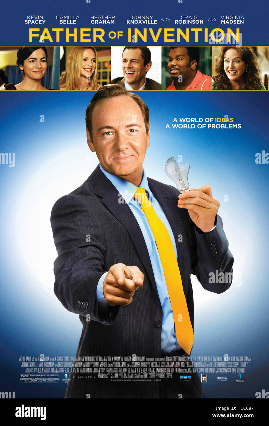 FATHER OF INVENTION, US poster art, Kevin Spacey (large), top from left ...