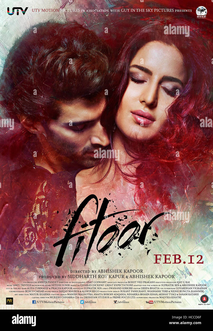 FITOOR, poster, from left: Aditya Roy Kapoor, Katrina Kaif, 2016. ©UTV ...