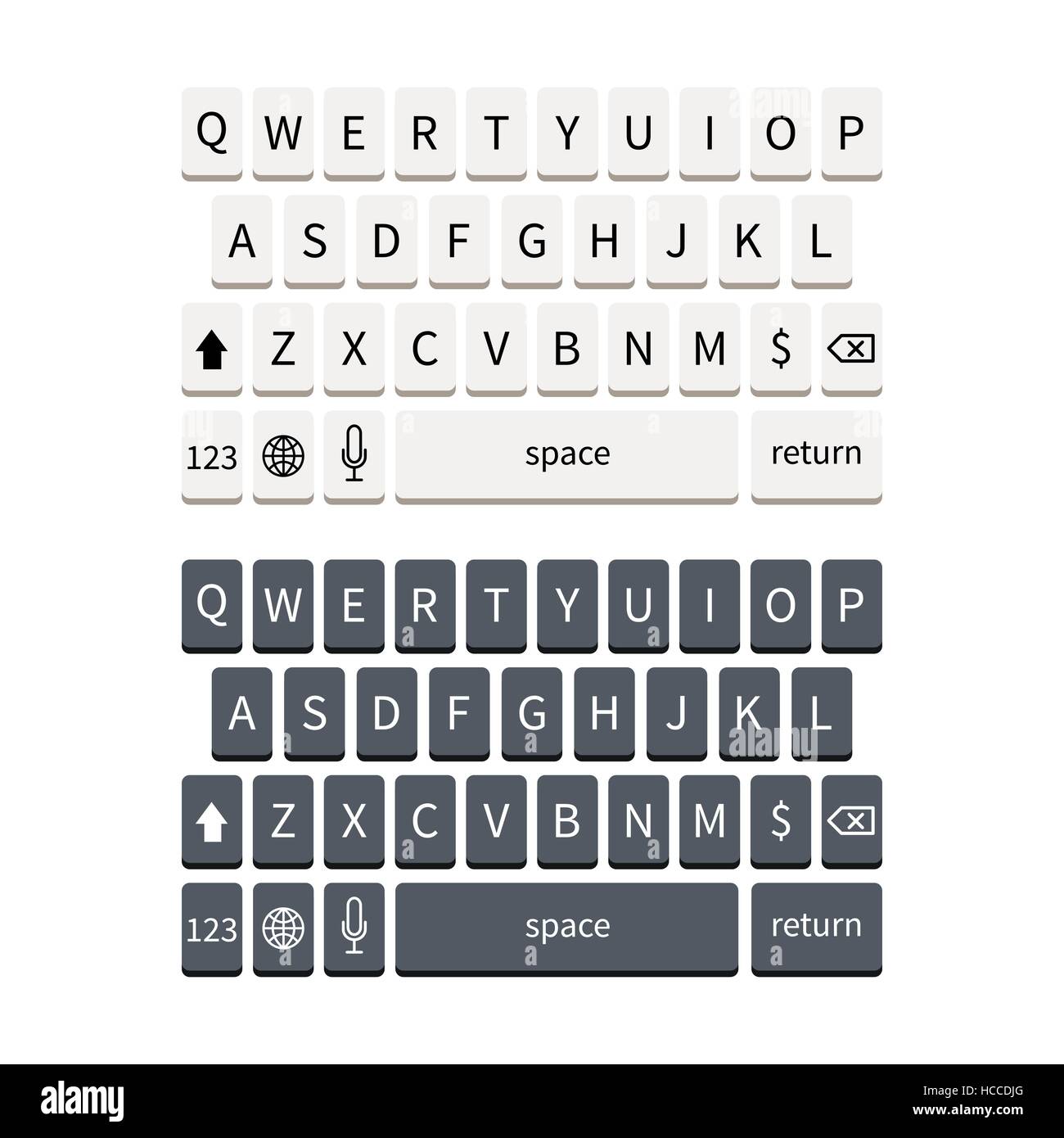 Template of smartphone keyboard isolated on white Stock Vector Image ...