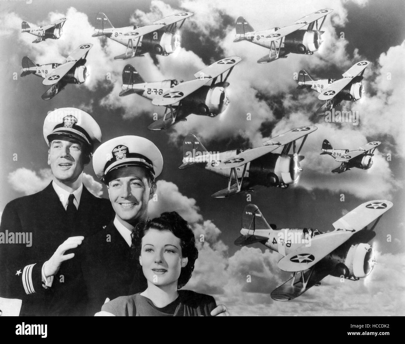 FLIGHT COMMAND, from left: Walter Pidgeon, Robert Taylor, Ruth Hussey ...