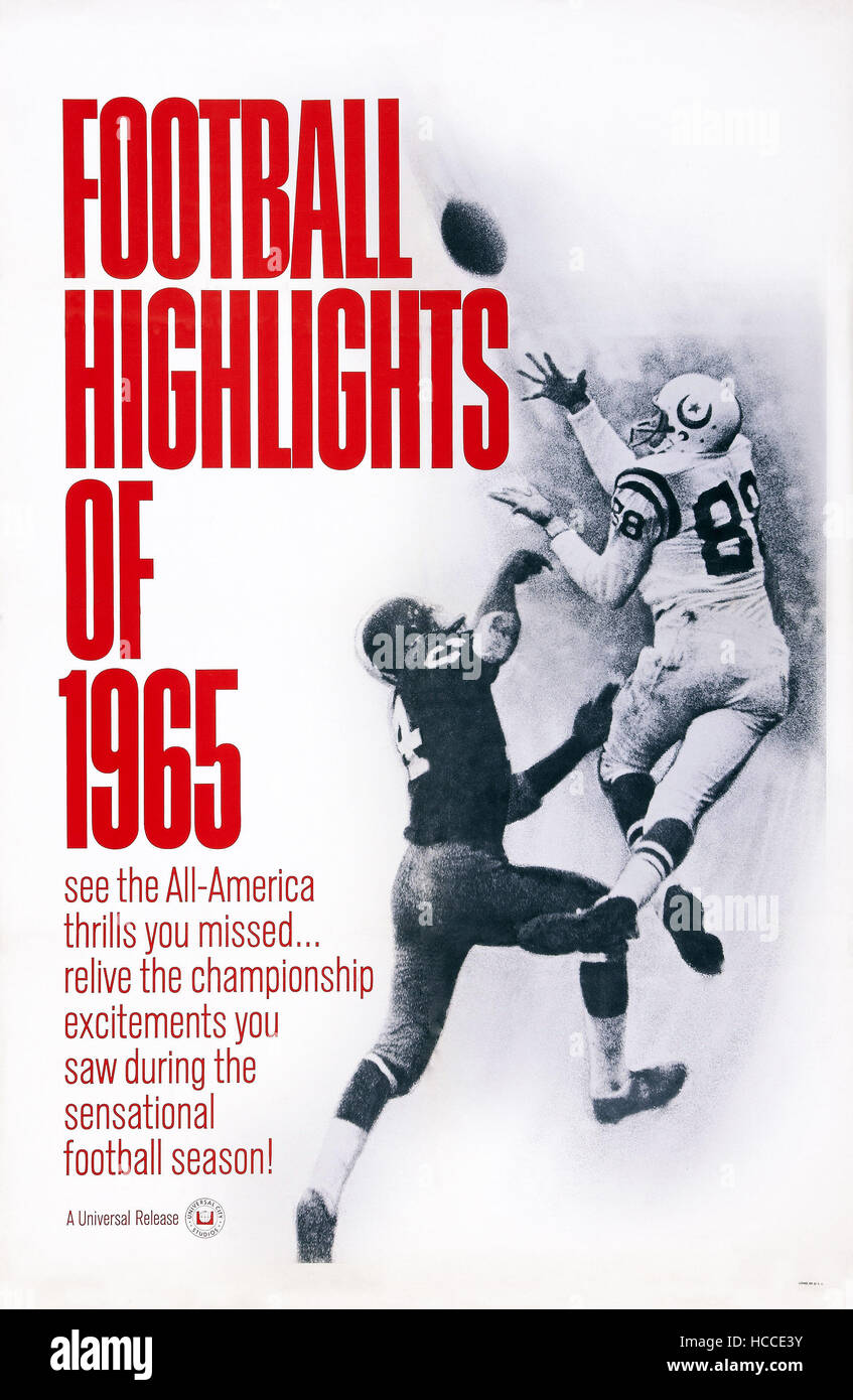 FOOTBALL HIGHLIGHTS OF 1965, US poster art, 1965 Stock Photo - Alamy