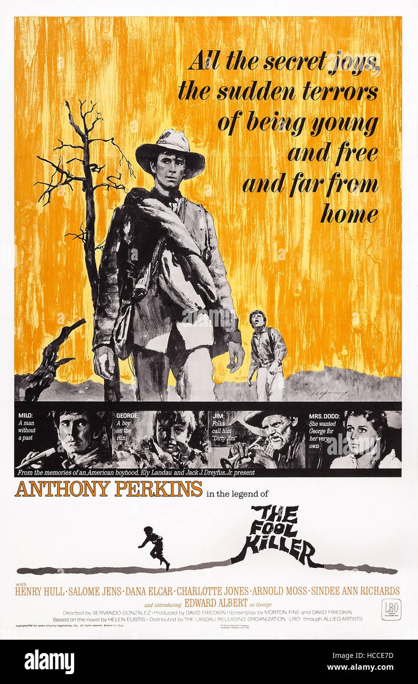 THE FOOL KILLER, US poster art, top: Anthony Perkins; bottom insets ...