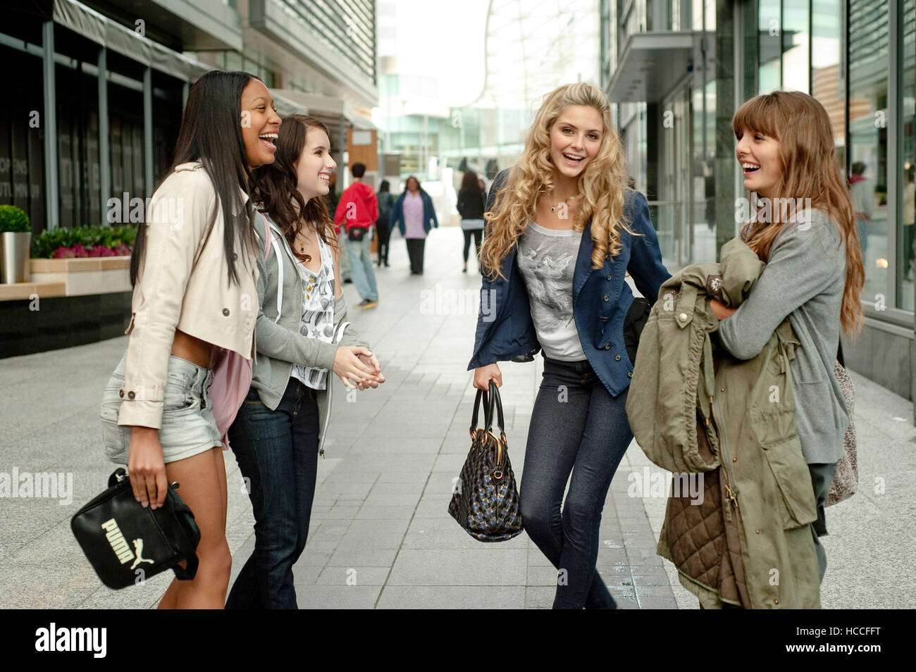 4.3.2.1, l-r: Shanika Warren-Markland, Emma Roberts, Tamsin Egerton ...