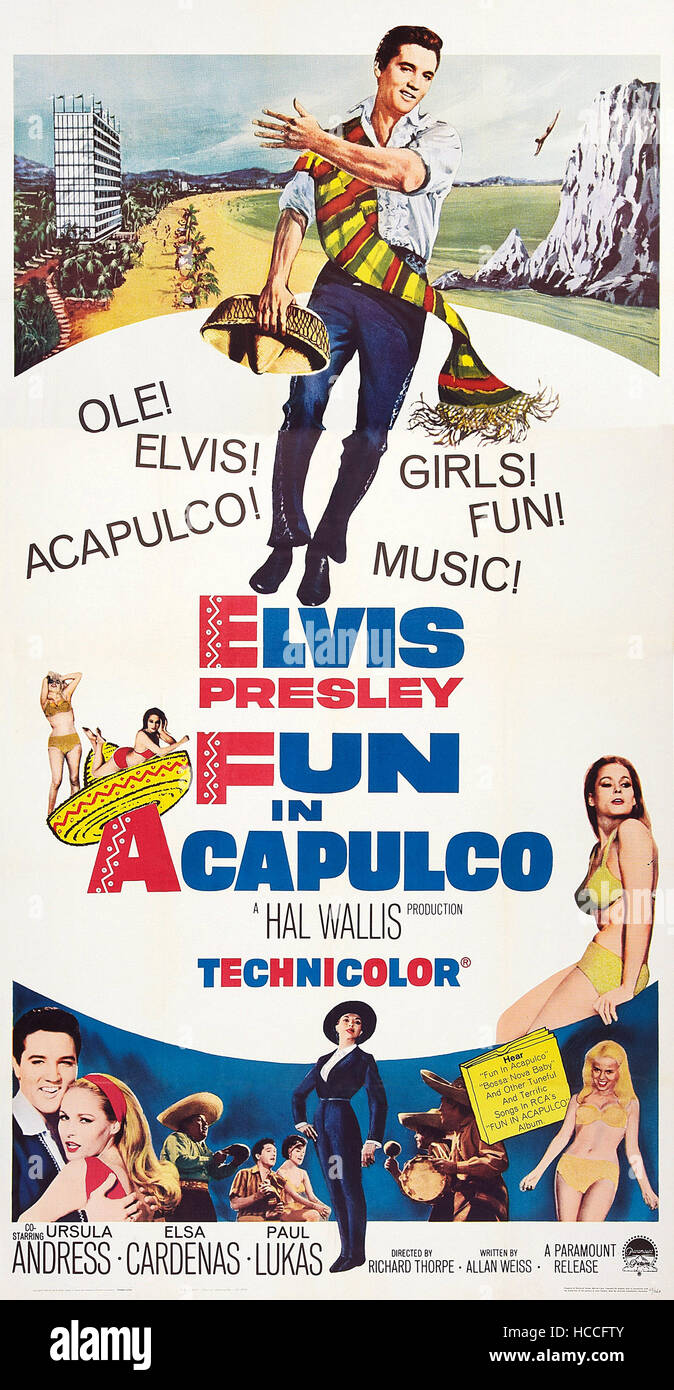 FUN IN ACAPULCO, poster art, top: Elvis Presley, bottom l-r: Elvis ...