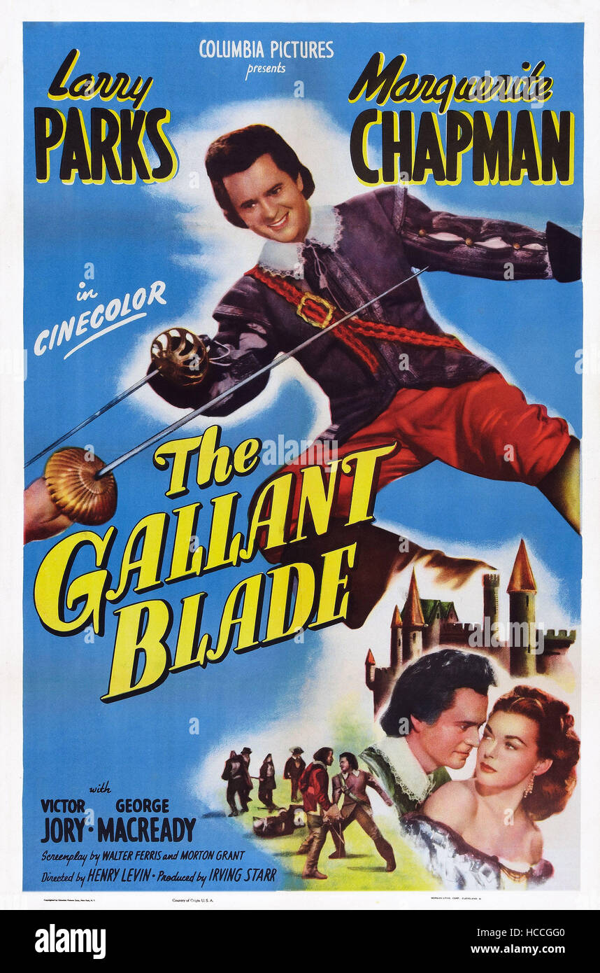 THE GALLANT BLADE, US poster art, top: Larry Parks; bottom from left ...