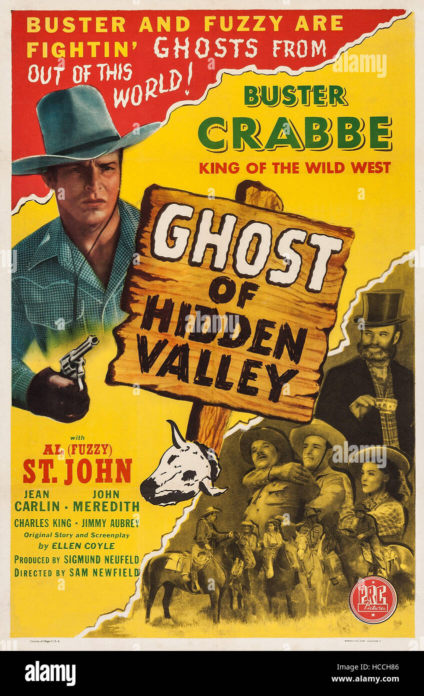 GHOST OF HIDDEN VALLEY, US poster art, top left: Buster Crabbe; below ...